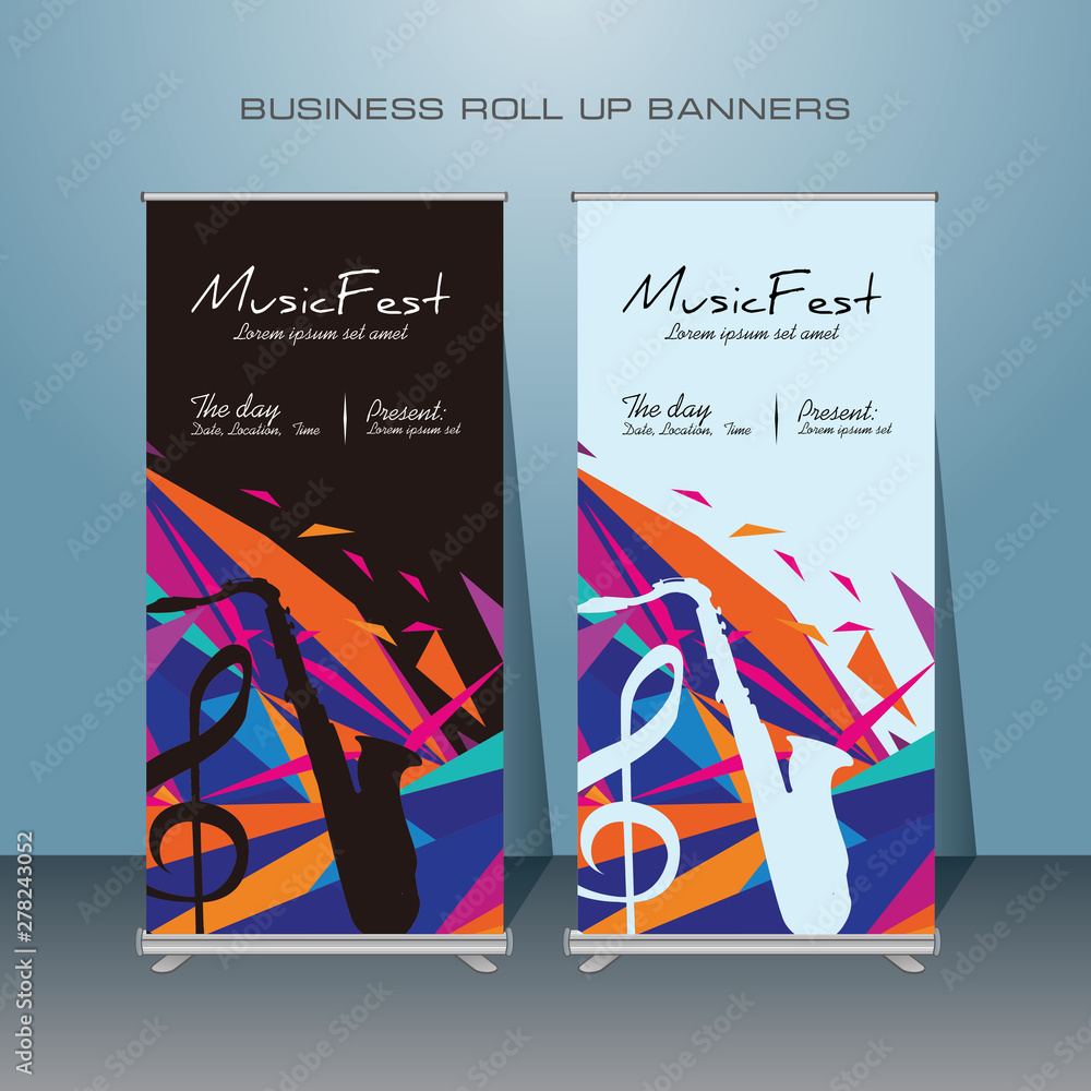 Music Festival Vertical Banner Design, Signboard Advertising Brochure ...