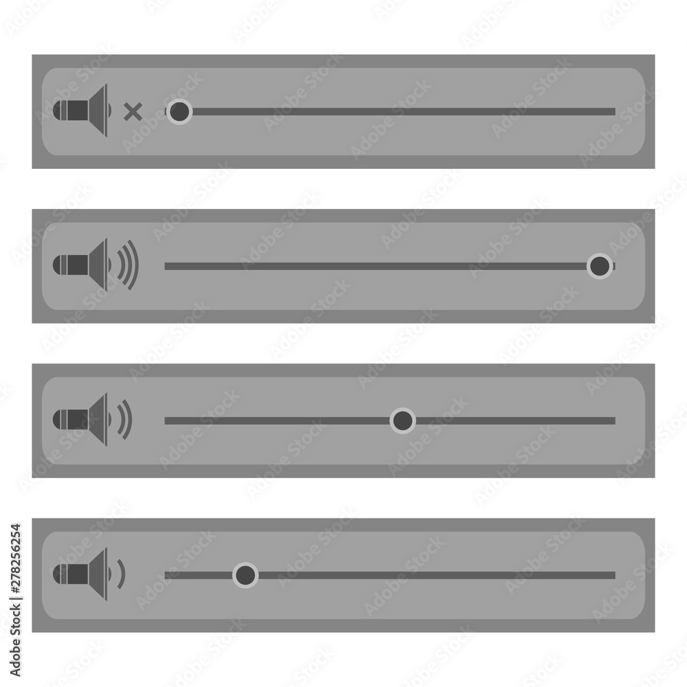 Music Volume Bar Isolated on White Background. Filter Control Flat ...