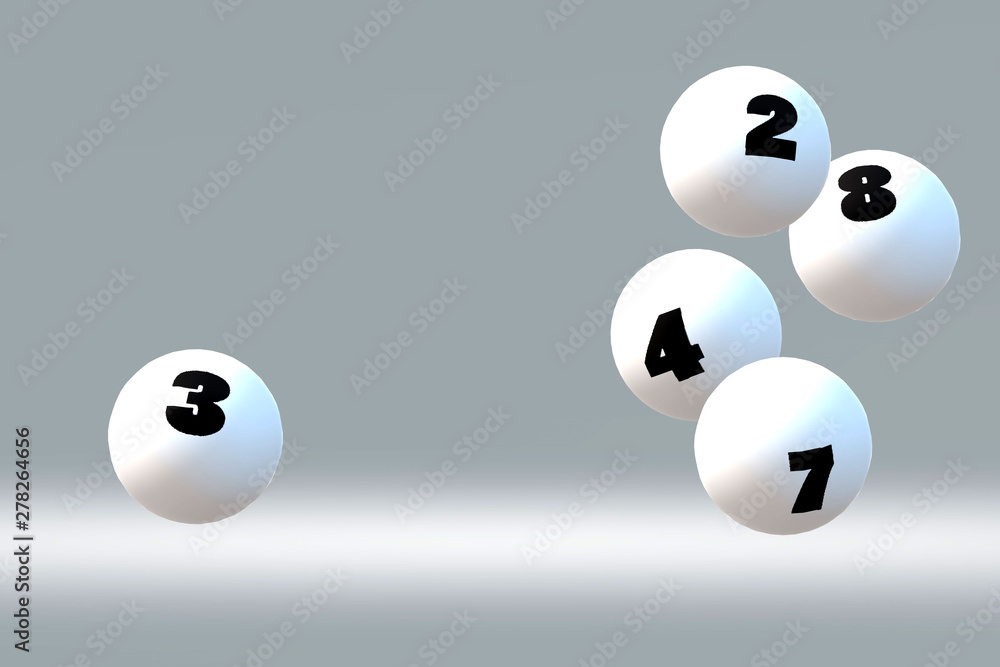 Lottery number balls 3D render illustration Stock Illustration | Adobe ...
