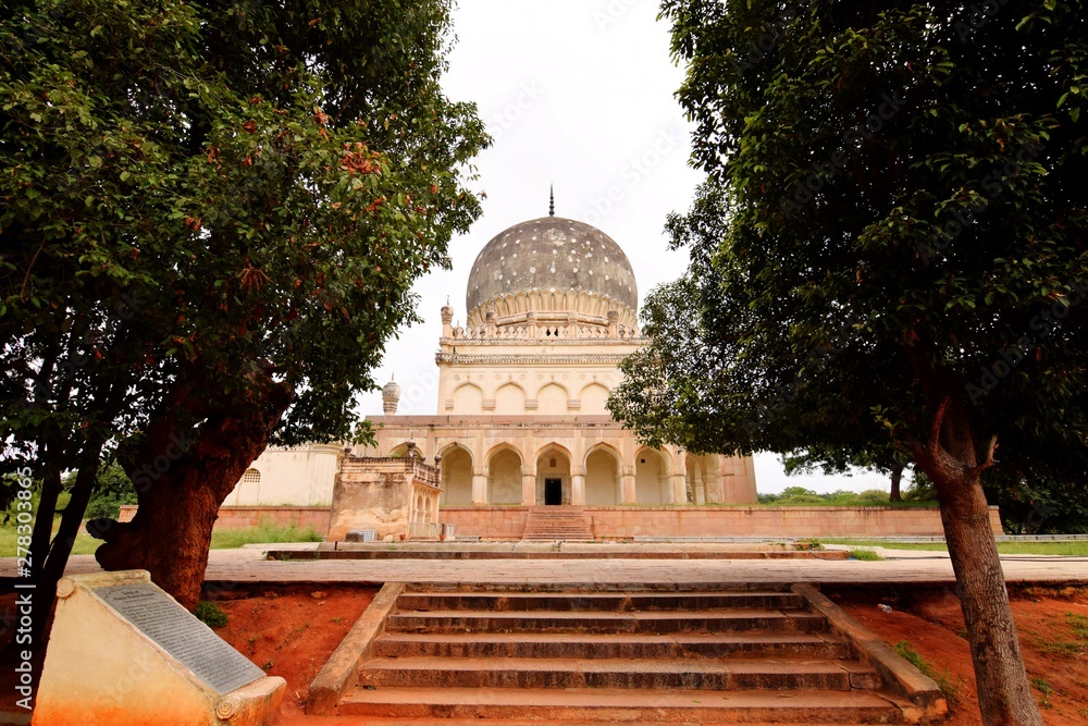 The Qutb Shahi Tombs are located in Hyderabad, India and they contain ...