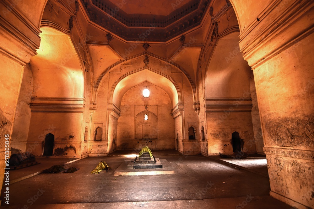 The Qutb Shahi Tombs are located in Hyderabad, India and they contain ...