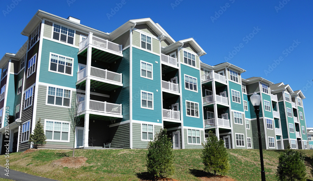 perspective view of new apartment building Stock Photo | Adobe Stock
