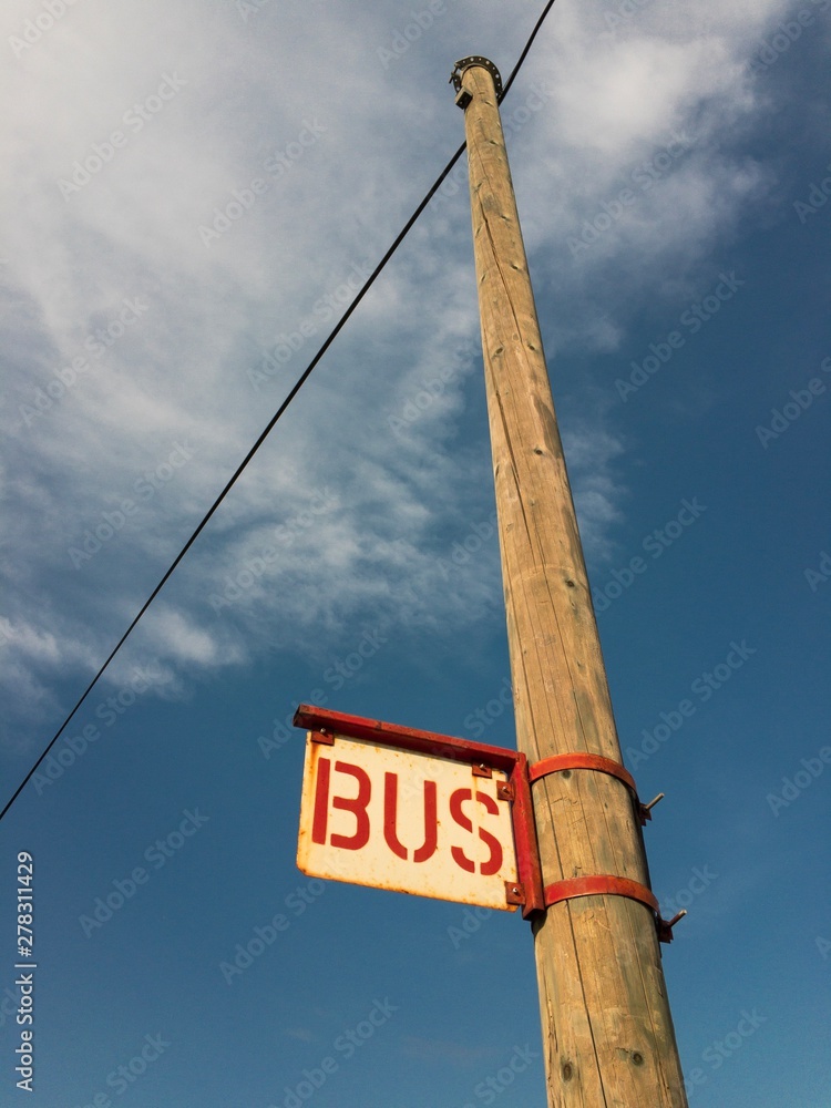 Bus station sign Stock Photo | Adobe Stock