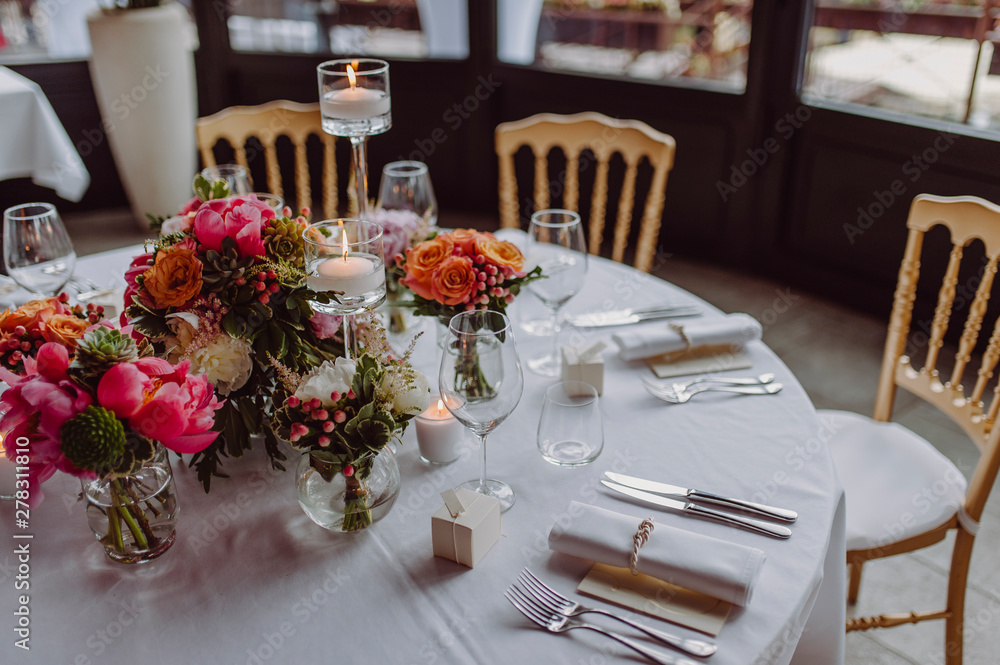 Elegant Wedding Table with Decoration Stock Photo | Adobe Stock
