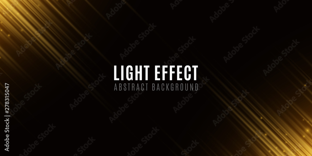 Light effect of golden abstract random neon lines. Template for your ...