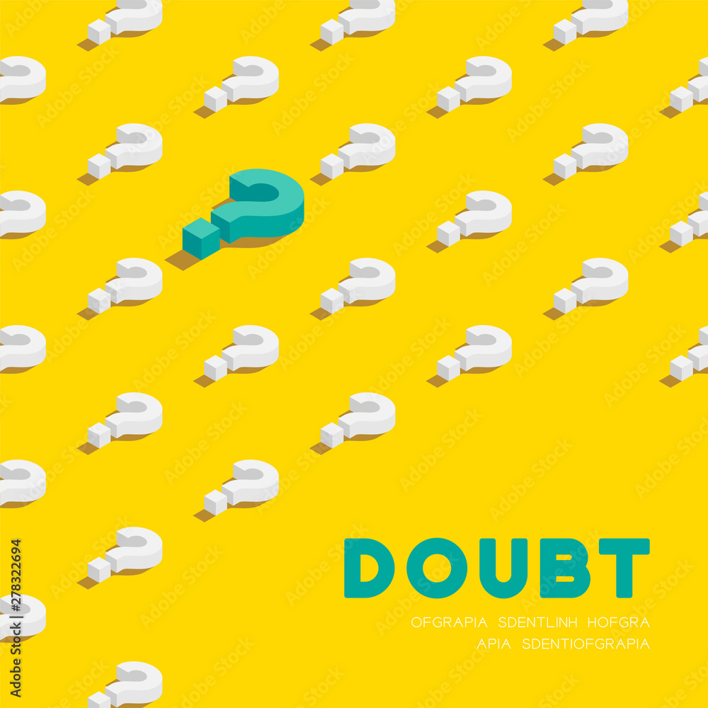 Question mark symbol 3D isometric pattern, Doubt concept poster and ...