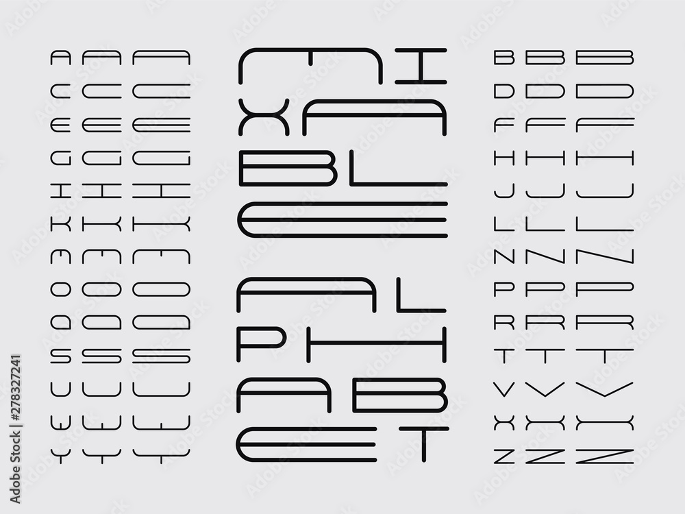 Mix font. Vector alphabet Stock Vector | Adobe Stock