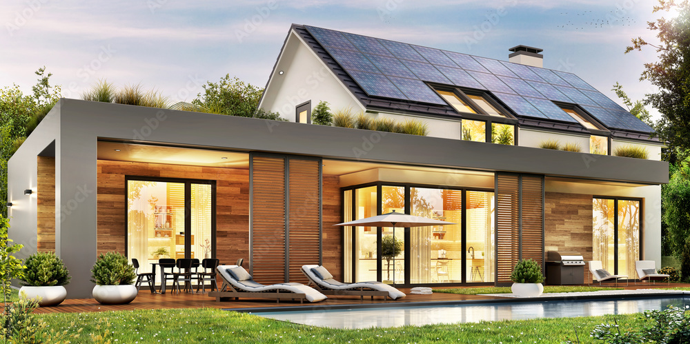 Solar Panels On Modern Houses