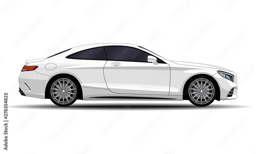 Poster realistic car. sport coupe. side view. – Wall Art | UkPosters