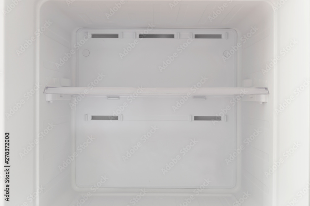 Inside the freezer compartment, the refrigerator is empty. Stock Photo ...