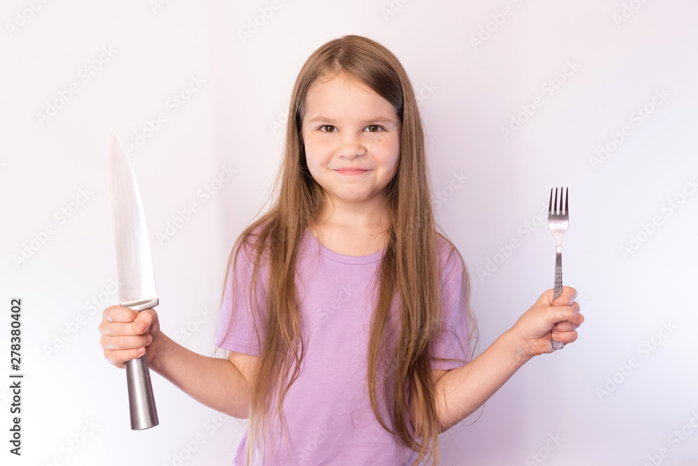 Cute Girl With Knife