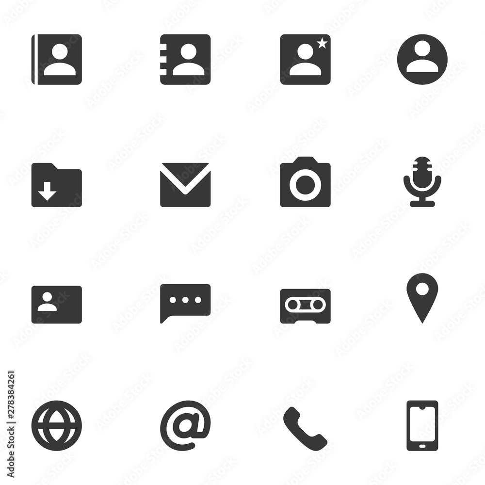 Contact Icons. Set Web Icons For Business. Editable Stroke. Outline ...