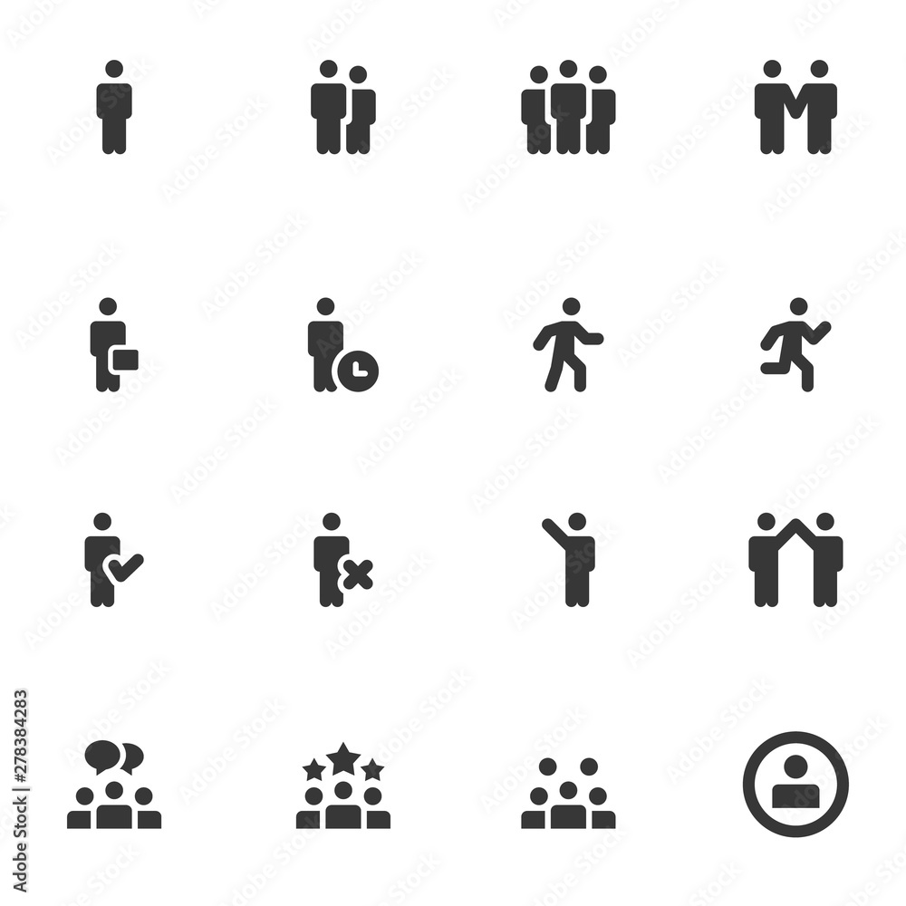 People Icons , Person work group Team Vector , Icons or Signs Editable ...