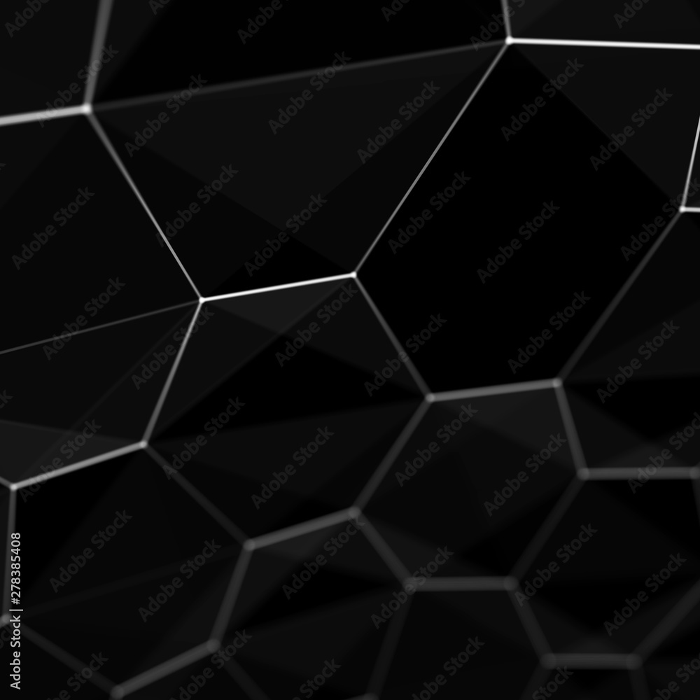 Multilayer sphere of honeycombs. Futuristic black hexagon background ...