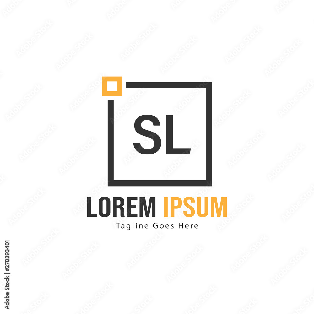 Initial SL logo template with modern frame. Minimalist SL letter logo ...