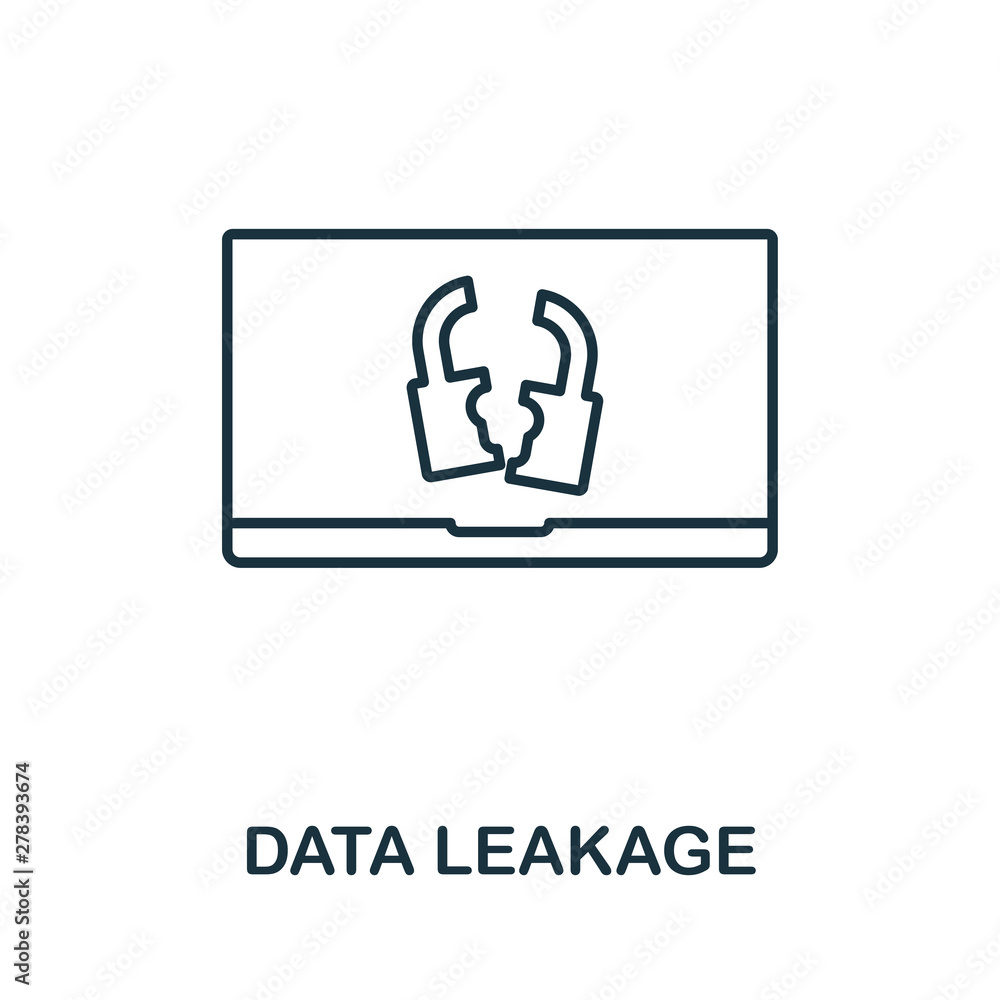 Data Leakage icon. Thin outline style design from corruption icons ... Data Leakage icon. Thin outline style design from corruption icons ...