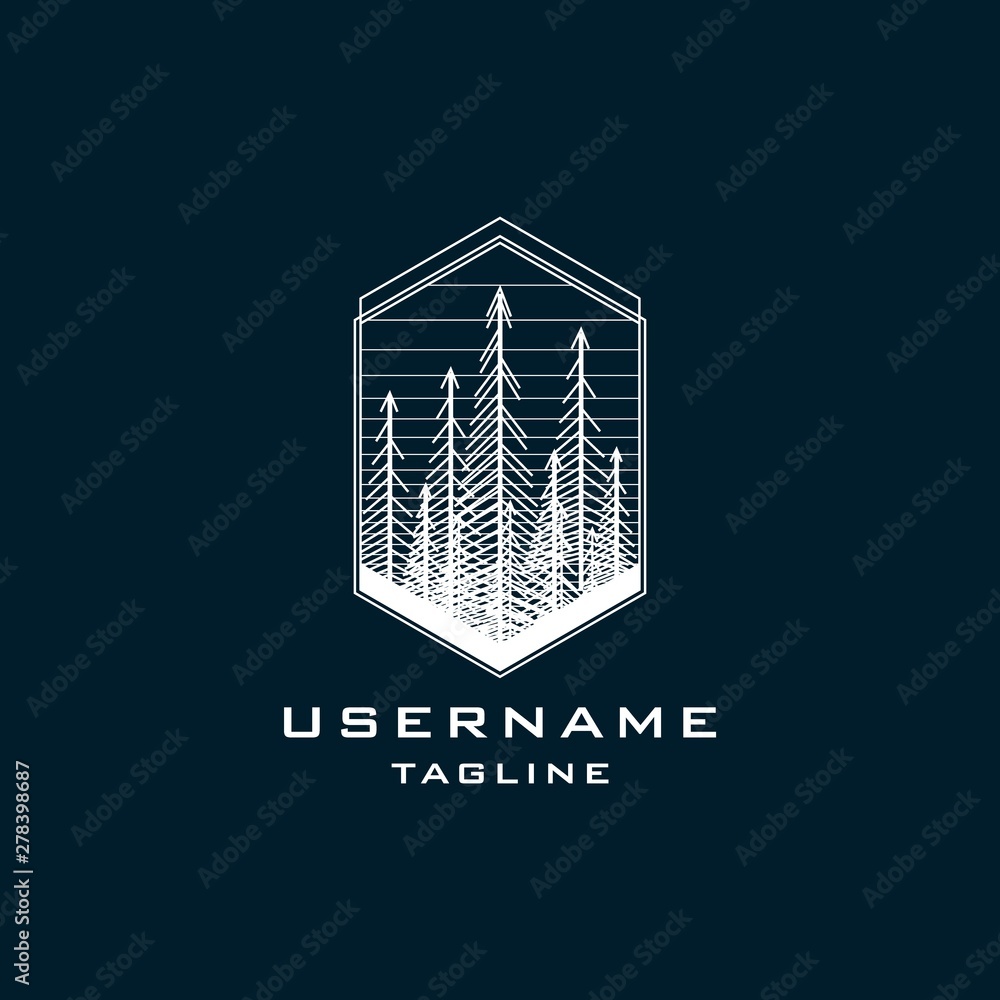 pine forest logo design inspiration . forest logo template . nature ...