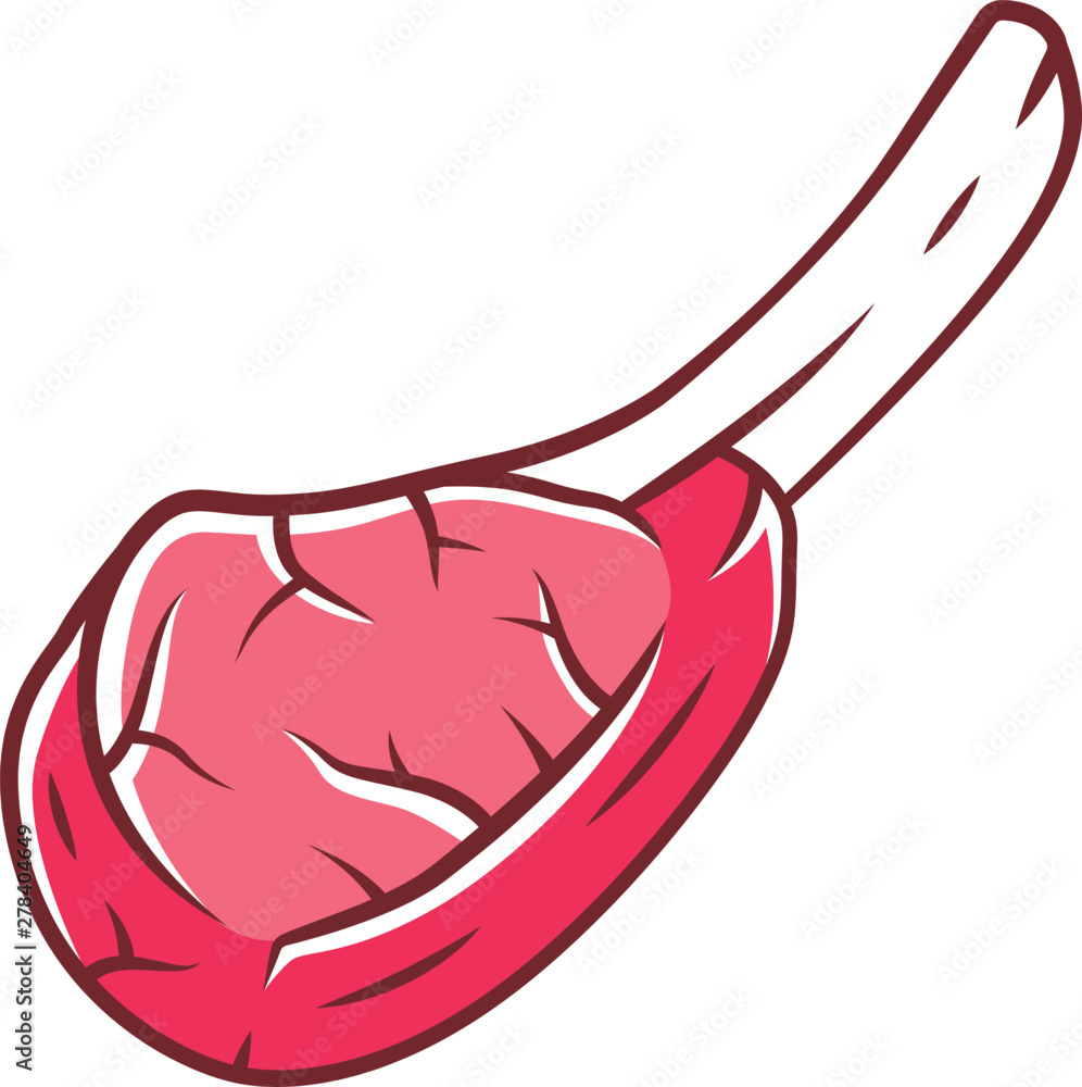 Tomahawk steak color icon. Butchers meat. Meat production and sale ...