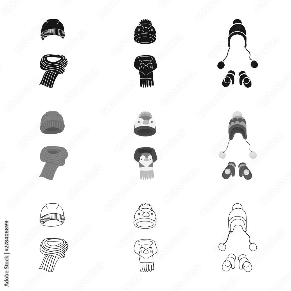 Vector illustration of clothes and texture symbol. Collection of ...