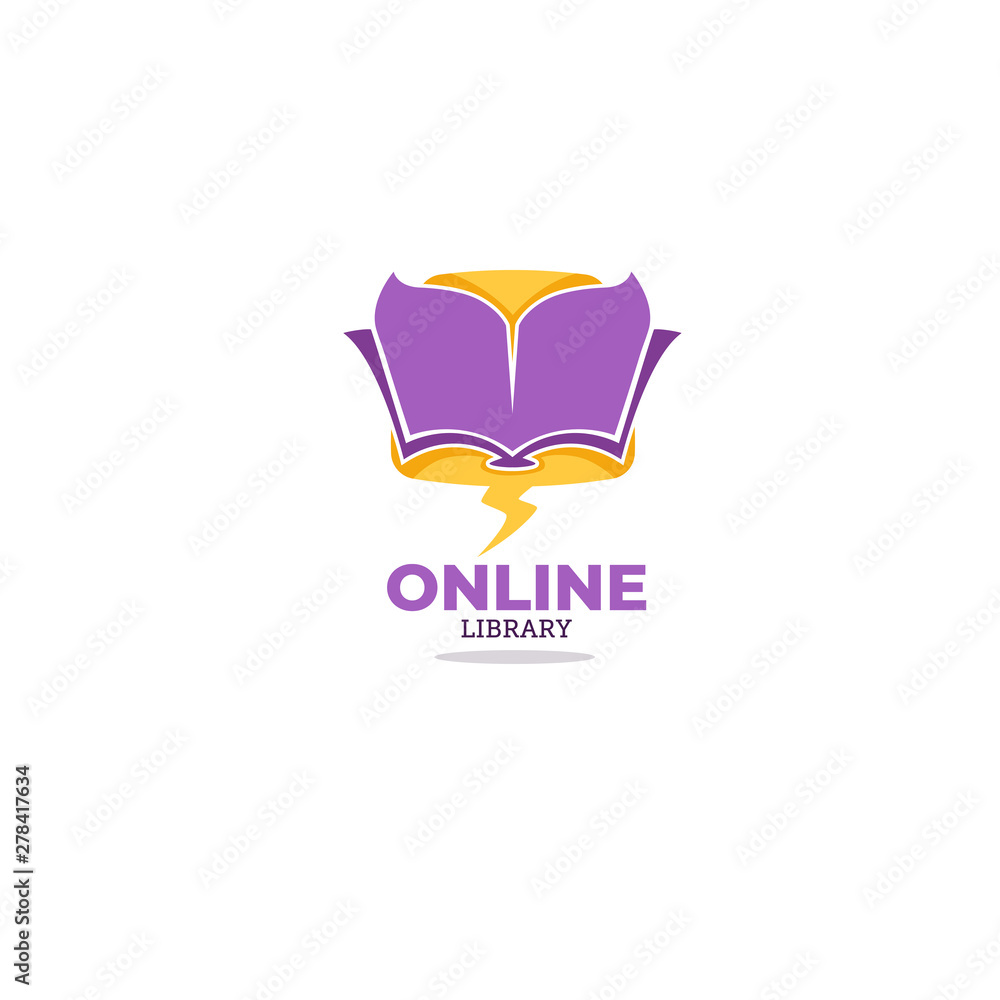 book store and online library, logo label icon for your mobile app ...