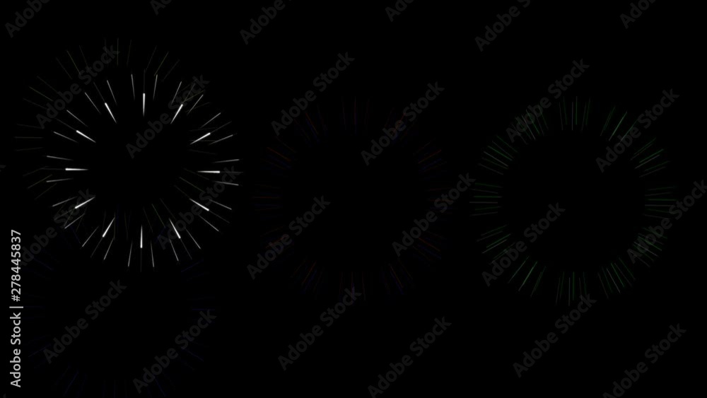Cartoon 2d firework flash fx animation in black background for your ...