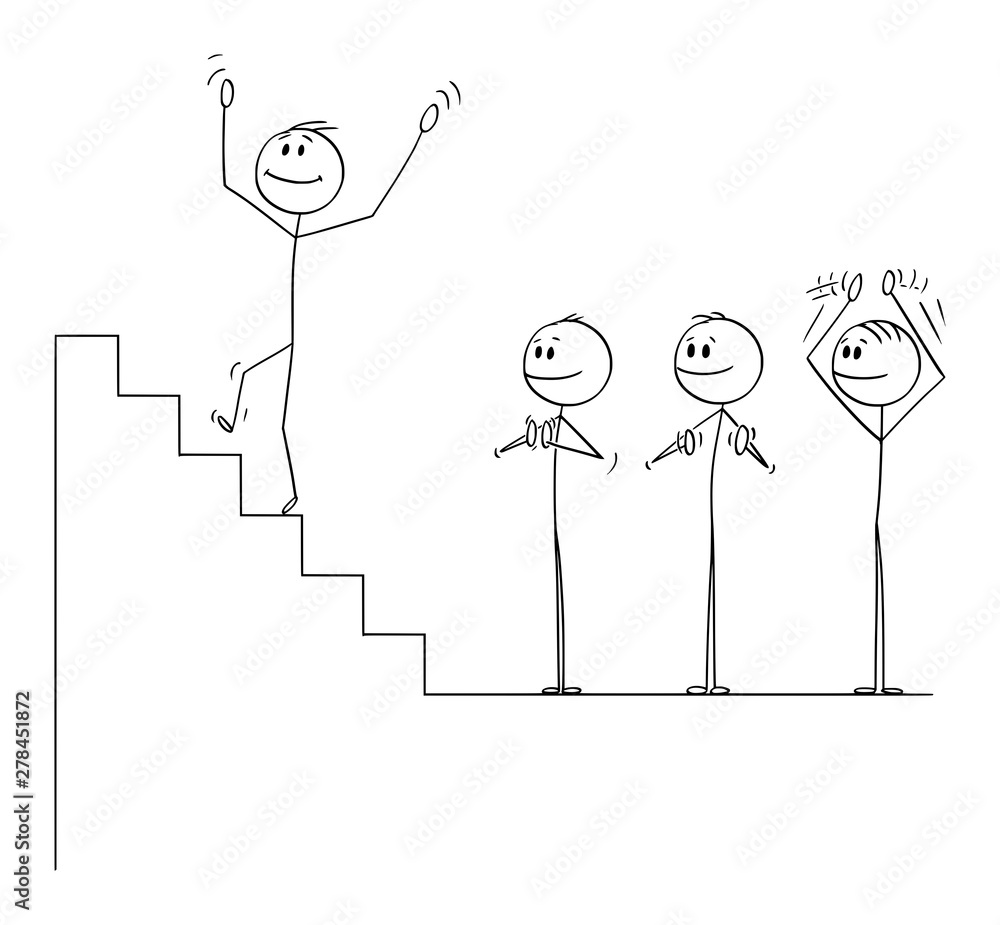 Fototapeta Vector cartoon stick figure drawing conceptual illustration ...