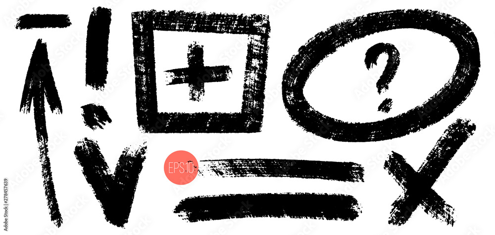 Vector hand drawn design elements. Crayon drawn notes and marks. Set of ...