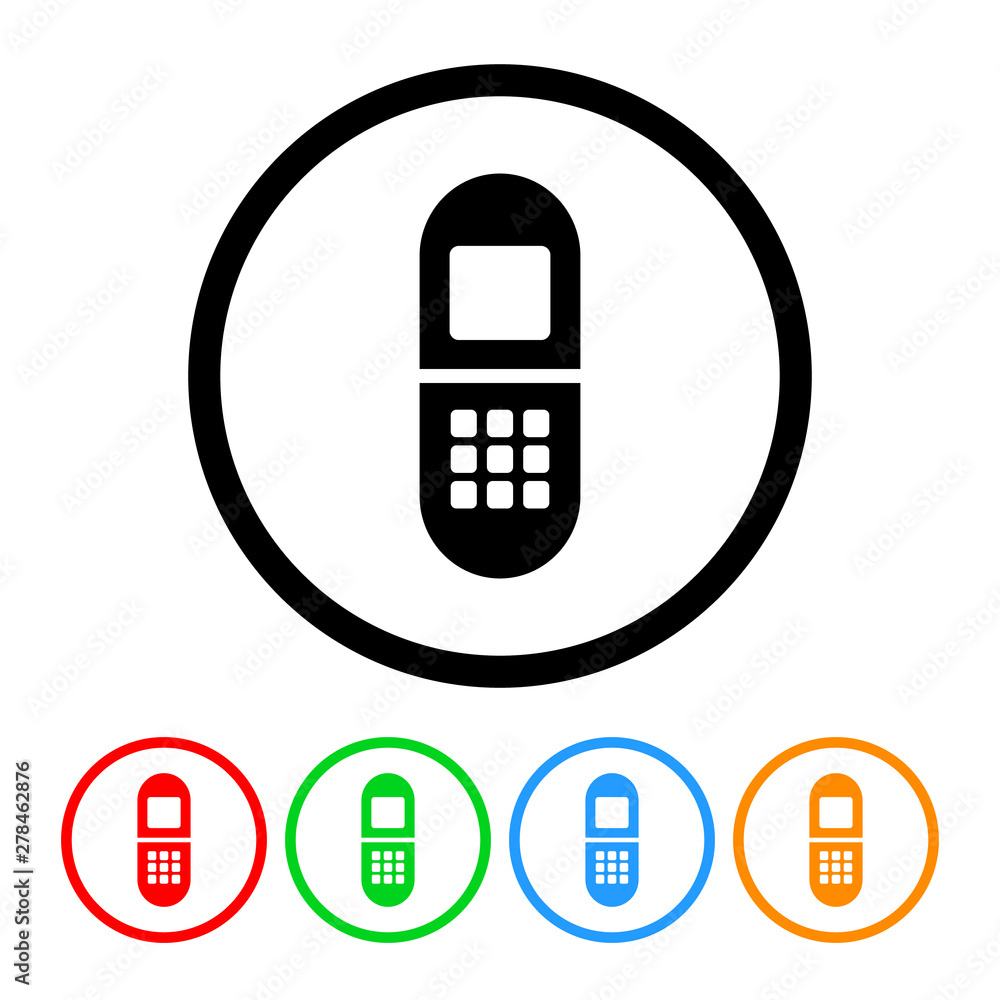 Retro cell phone icon vector flip phone illustration design element ...