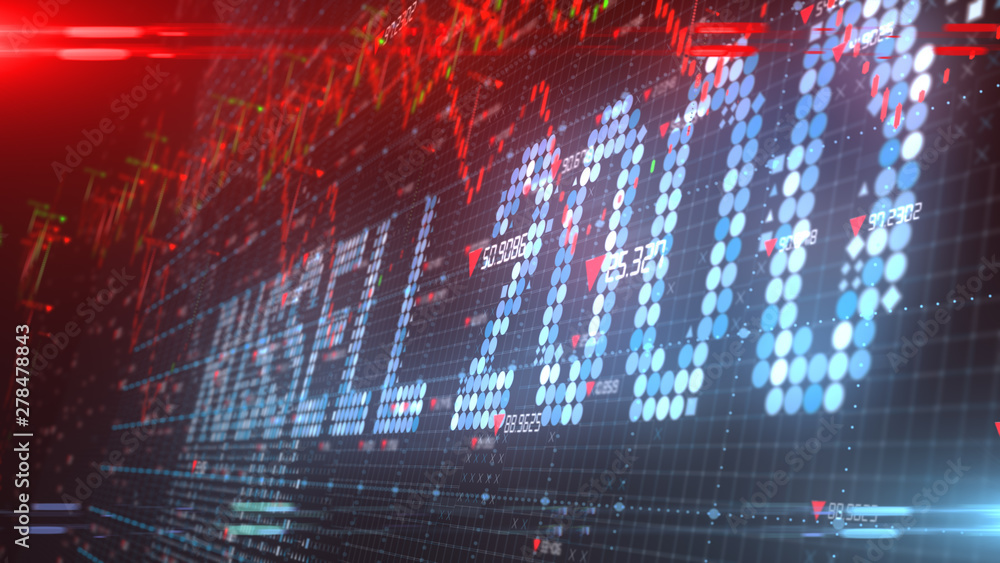Russell 2000 stock market index chart - Conceptual graphic 3D ...