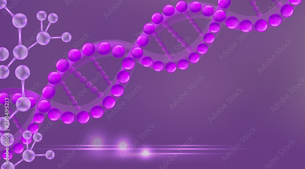 Purple DNA background with copy space, illustration vector. Stock ...