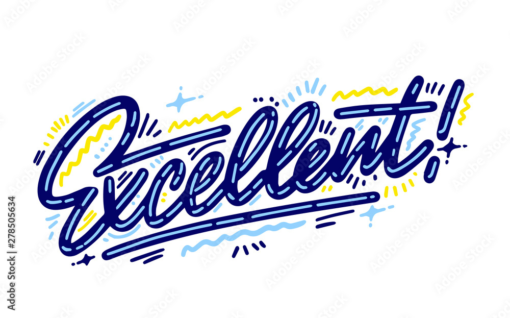 Excellent - Brush Lettering logo, Hand sketched logo excellent ...