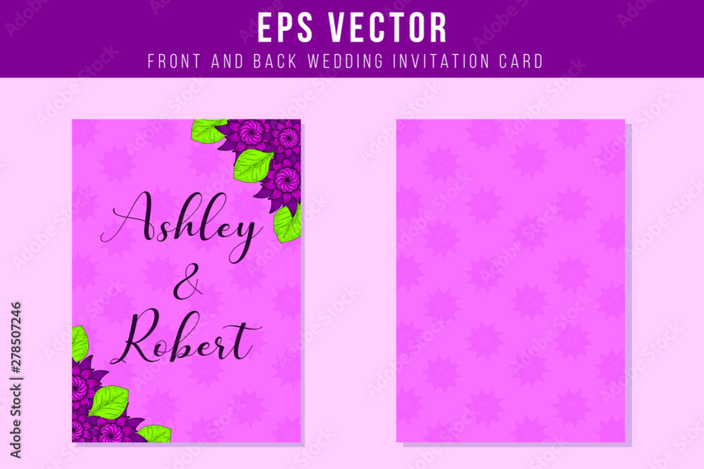 Pink Invitation Wedding Card - Design for wedding card, banner, flyer ...