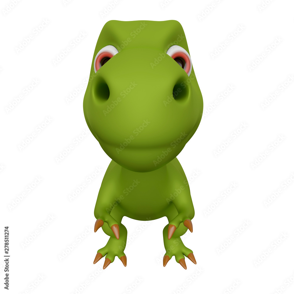Dinosaur. Front view. 3d rendering Stock Illustration | Adobe Stock