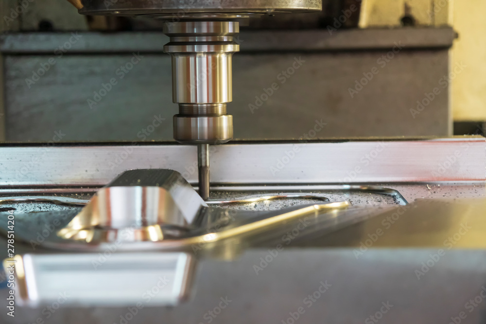 The CNC milling machine cutting the forging mold part with solid radius ...