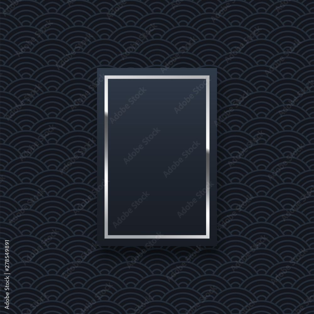 Silver rectangle frame minimalistic template with text space Stock ...