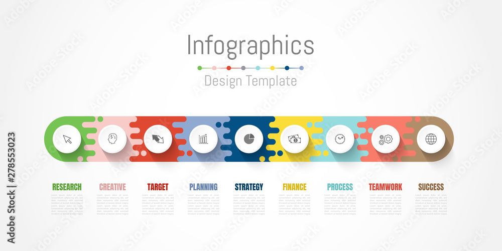 Infographic design elements for your business data with 9 options ...