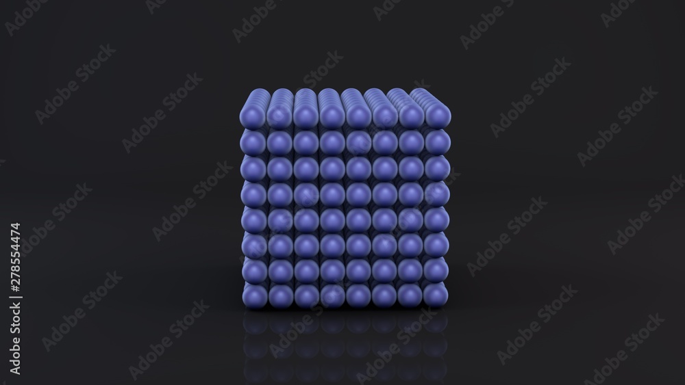 3D rendering of a neocube, a geometric figure consisting of many ...