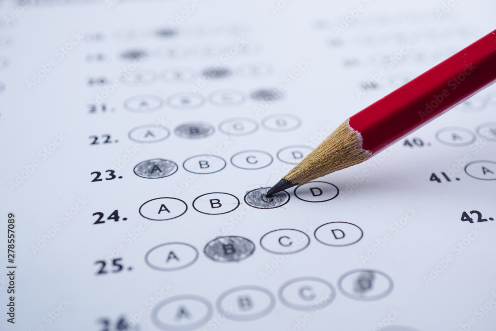 Answer sheets with Pencil drawing fill to select choice : education ...