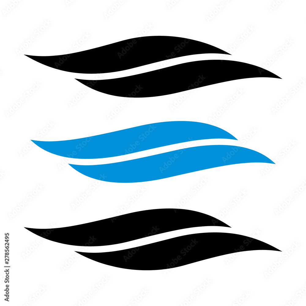 Blue waves swoosh logo. Swoosh vector wave Stock Vector | Adobe Stock