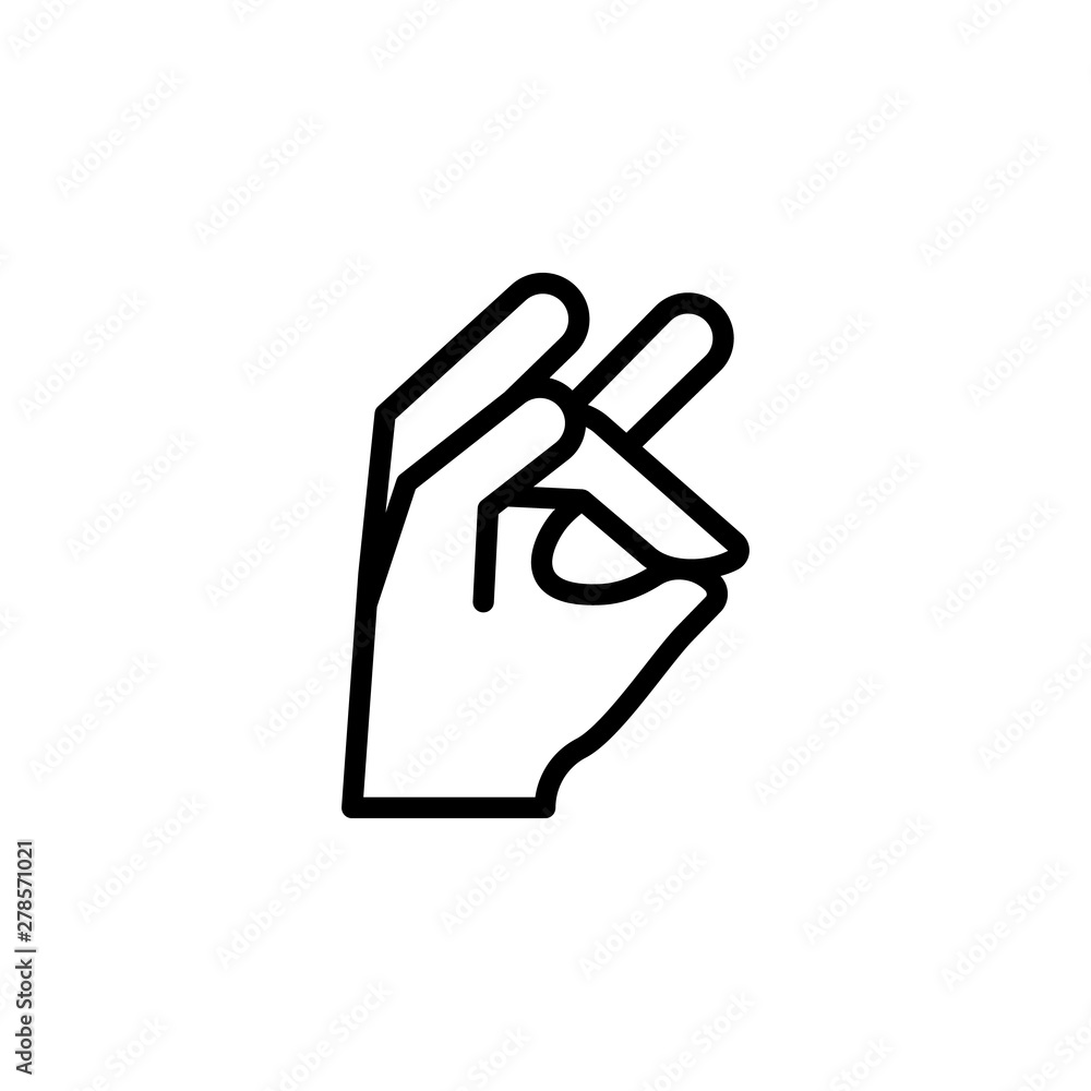 Hand wolf gesture outline icon. Element of hand gesture illustration ...