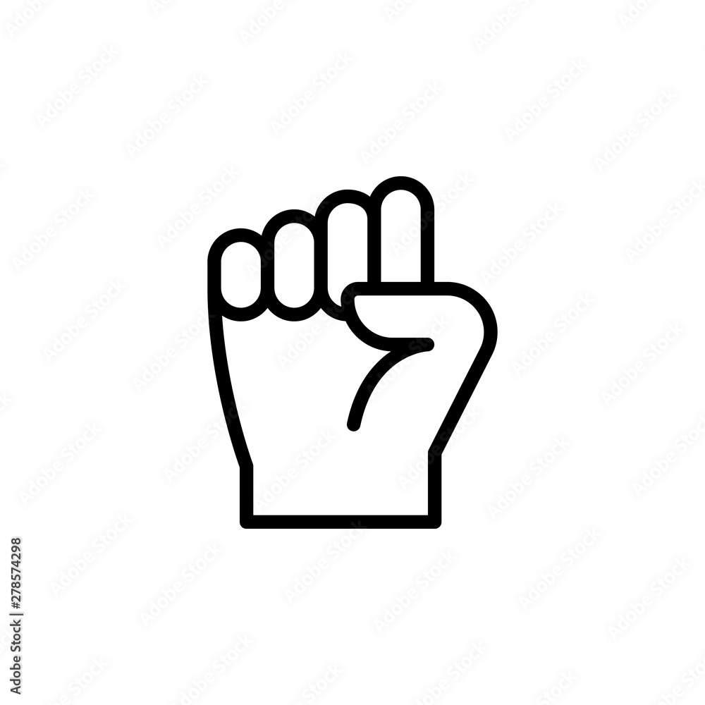 Fist hand gesture outline icon. Element of hand gesture illustration ...