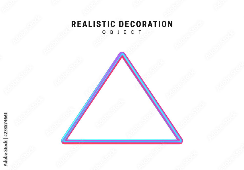 Triangle Realistic shape 3d objects with gradient holographic color of ...