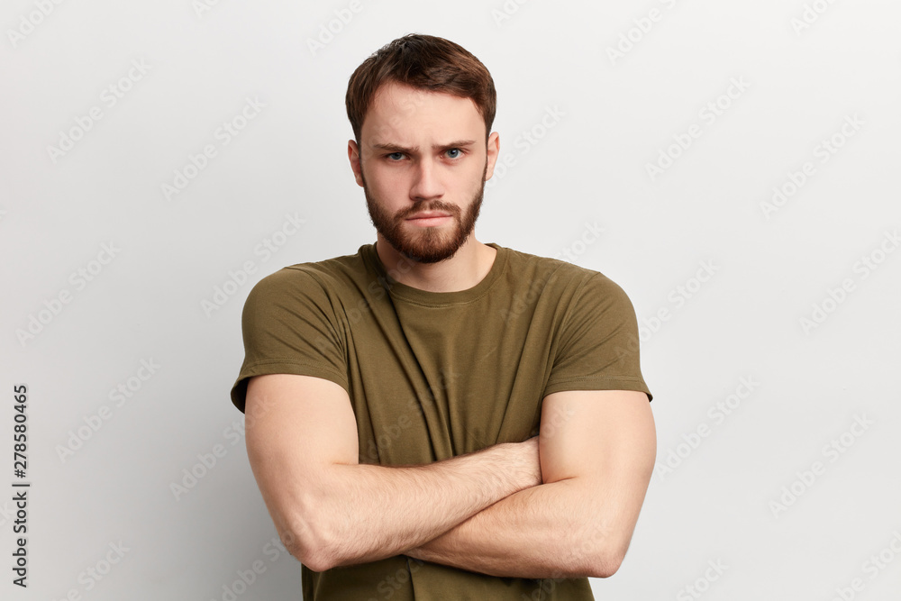 angry sad unhappy serious man with disapproving expression on face and ...