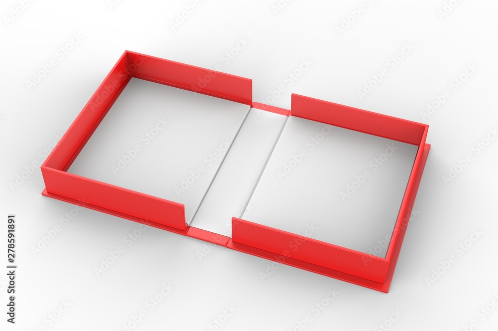 Blank clam shell box for branding mock up. 3d render illustration ...