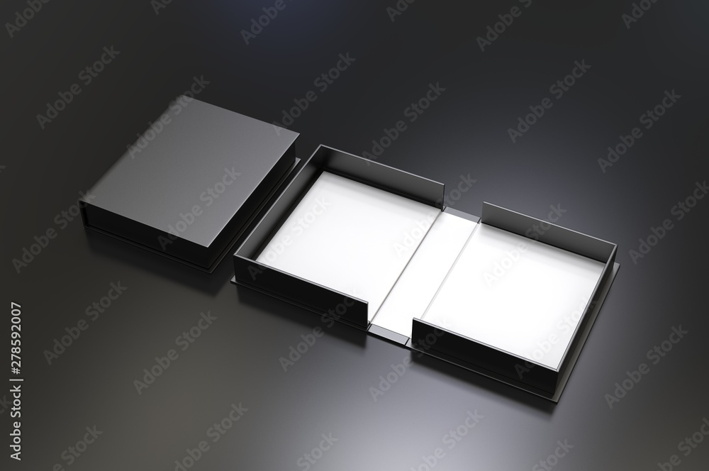 Blank clam shell box for branding mock up. 3d render illustration ...