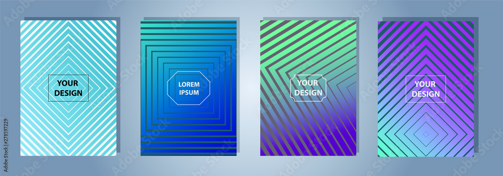 A4 format colorful gradient modern cover design. Geometric shapes and ...