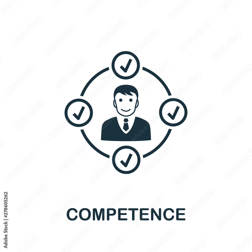 Competence vector icon symbol. Creative sign from business management ...