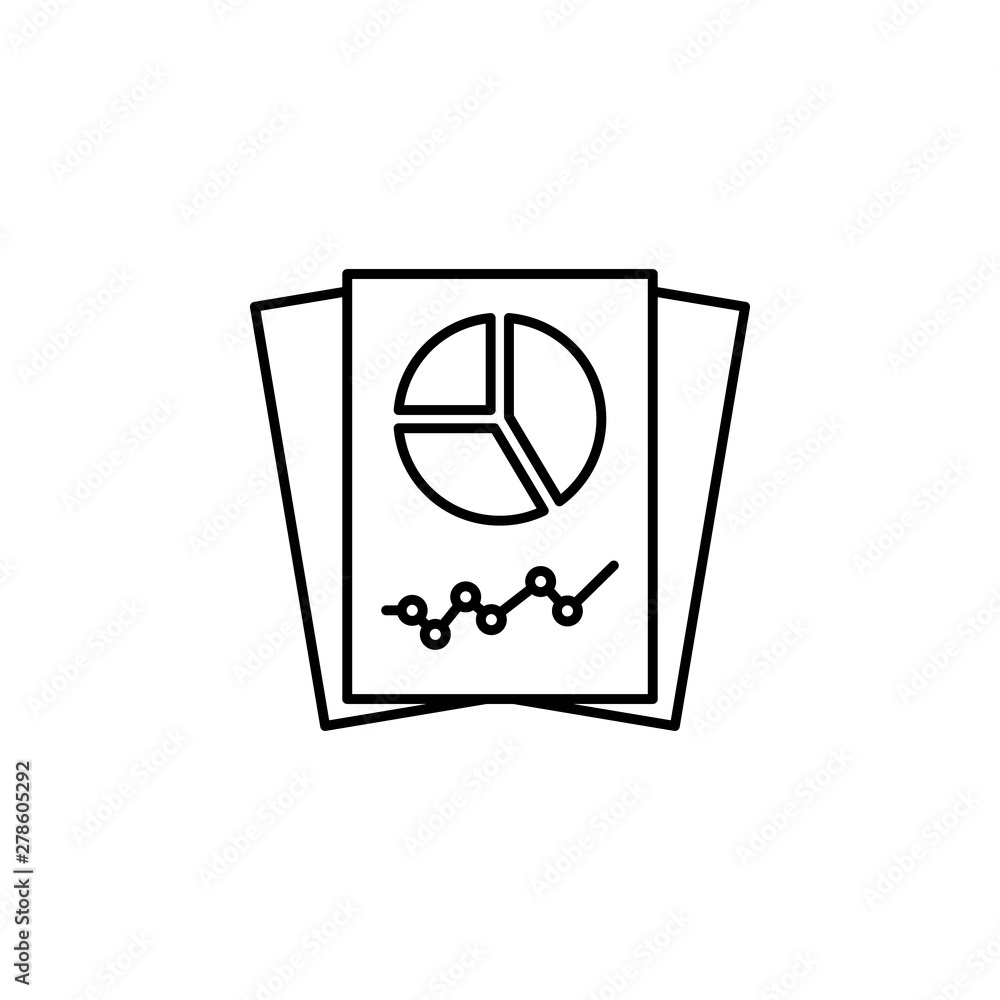 Financial analysis papers outline icon. Element of finance illustration ...