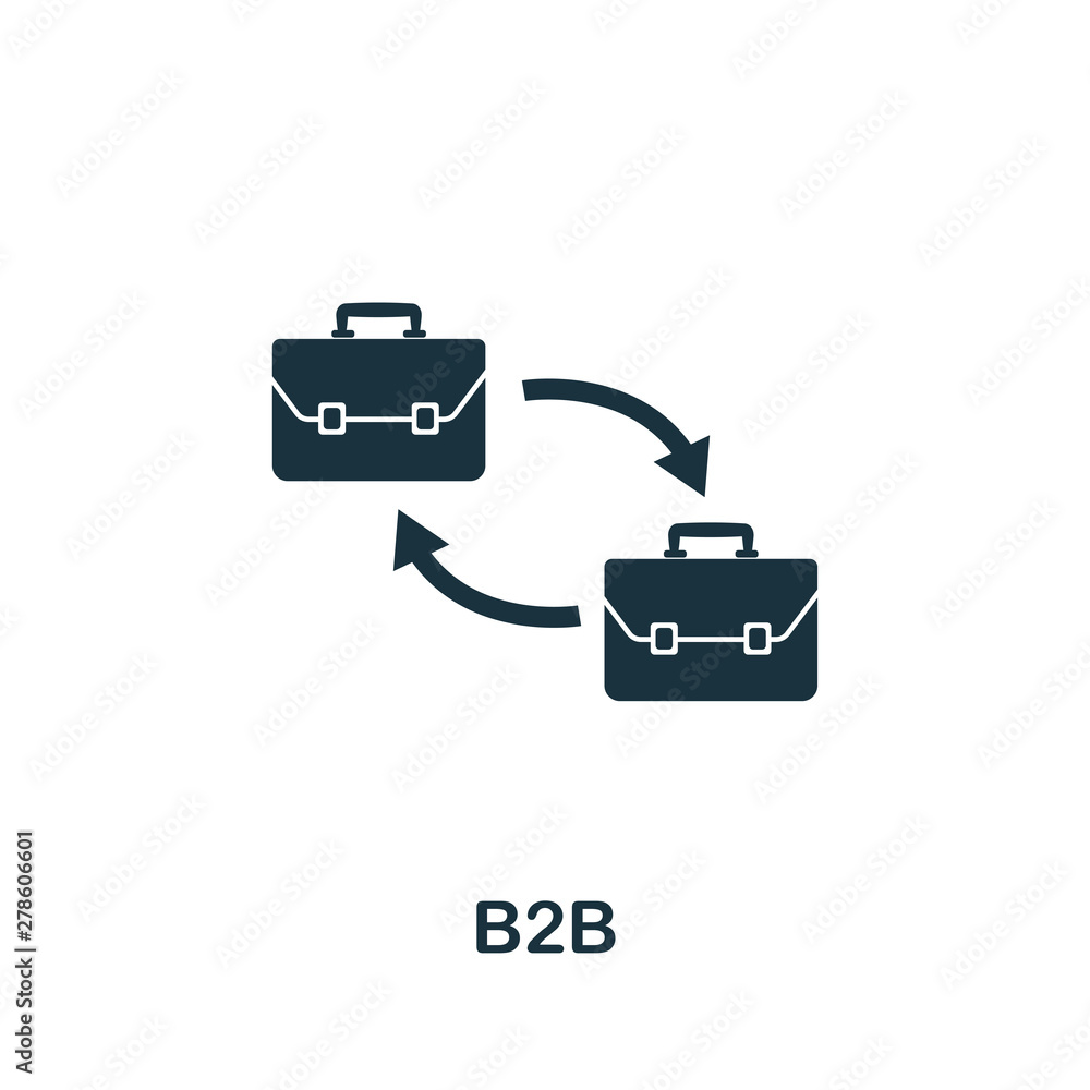 B2B vector icon symbol. Creative sign from business management icons ...