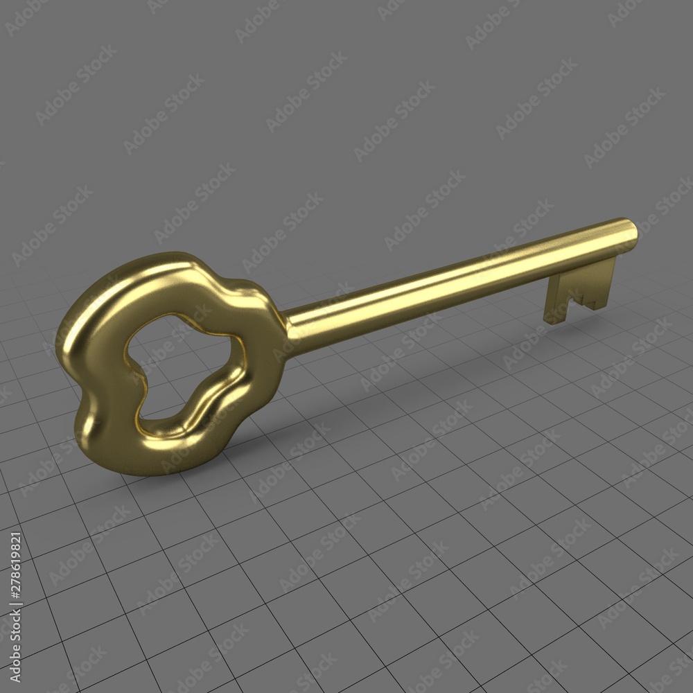 Stylized key Stock 3D asset | Adobe Stock